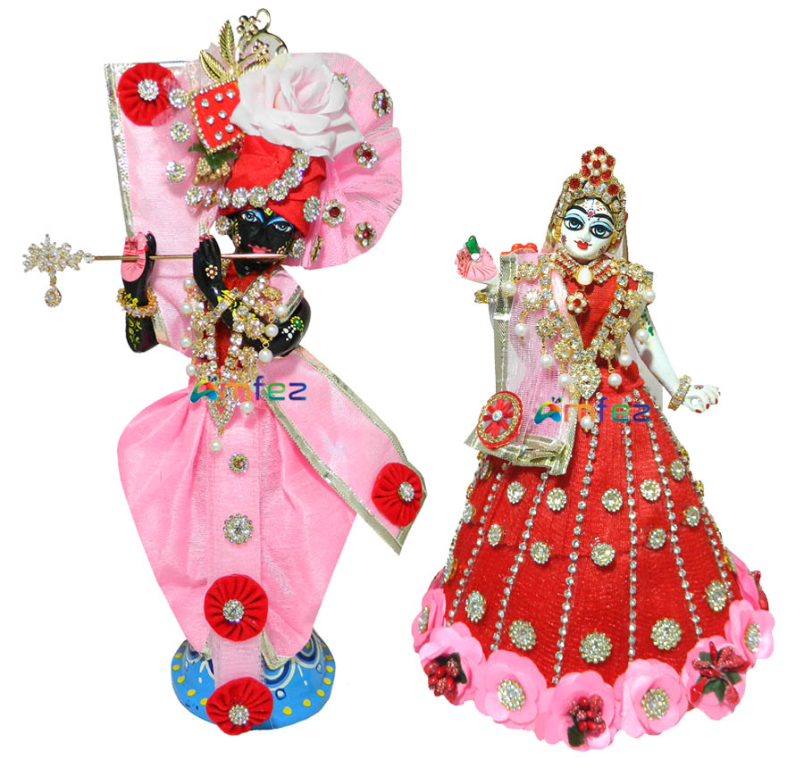 Buy Red Pink Flower Stone Work RK Dress Online - Amfez